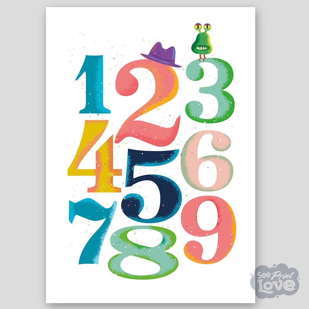 123 Counting Poster, Numbers Art, Printable Wall Art, Printable Poster ...