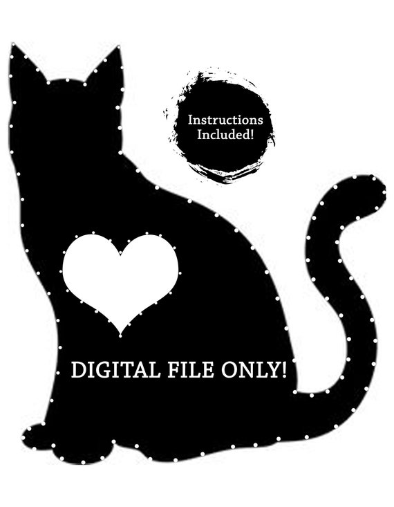 Cat With Heart String Art Template Pattern DIGITAL DOWNLOAD | Etsy