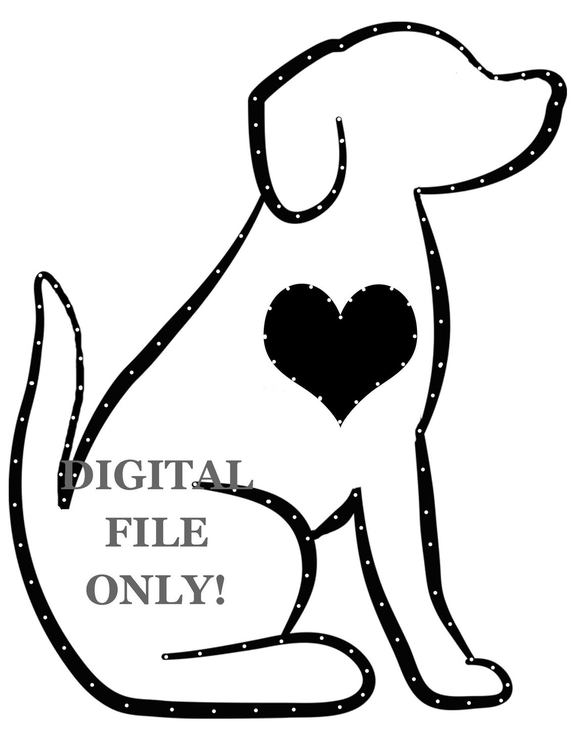 Dog With Heart String Art Template Pattern DIGITAL DOWNLOAD - Etsy