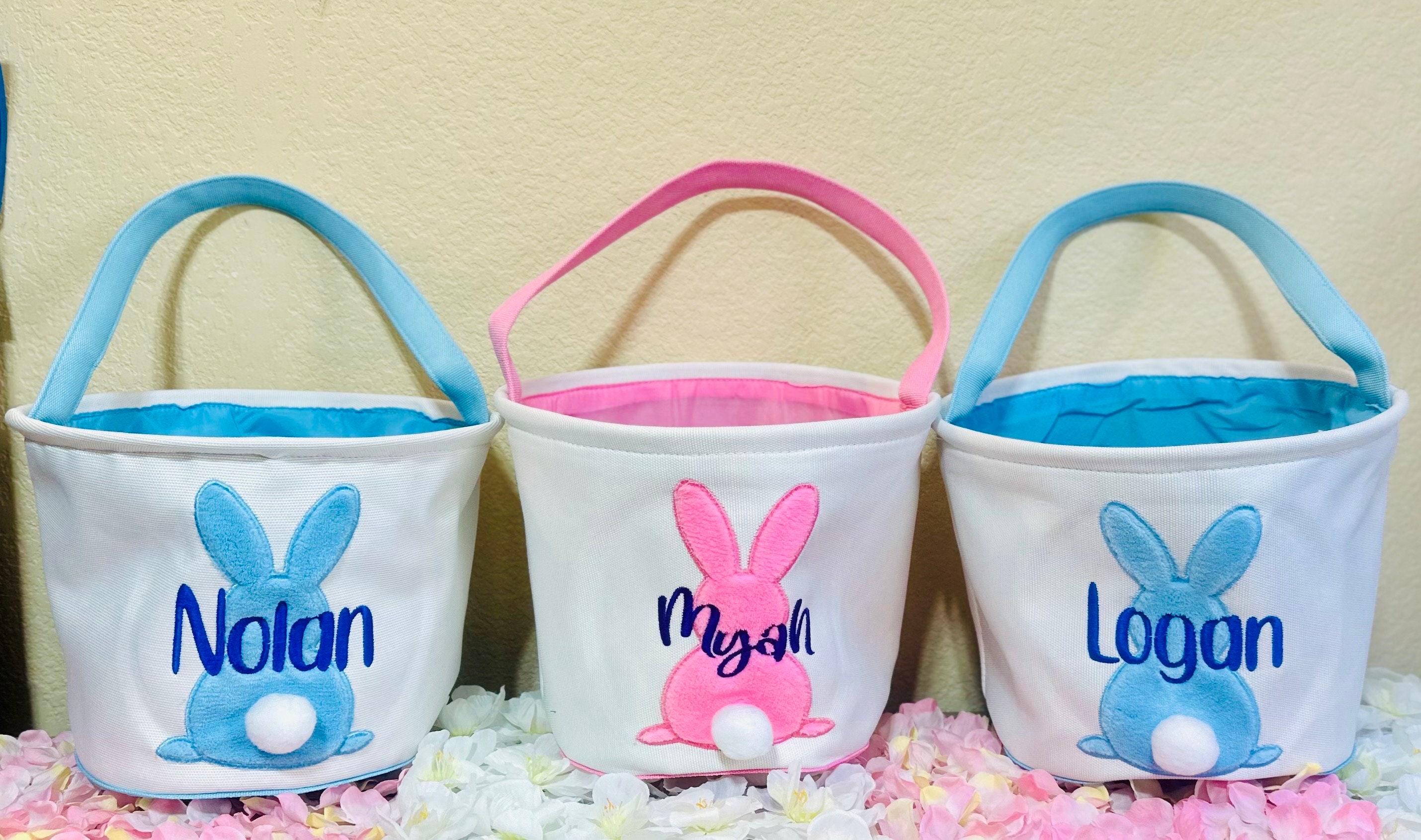 Custom Embroidered Easter Basket. Personalized Easter Basket. Kids ...