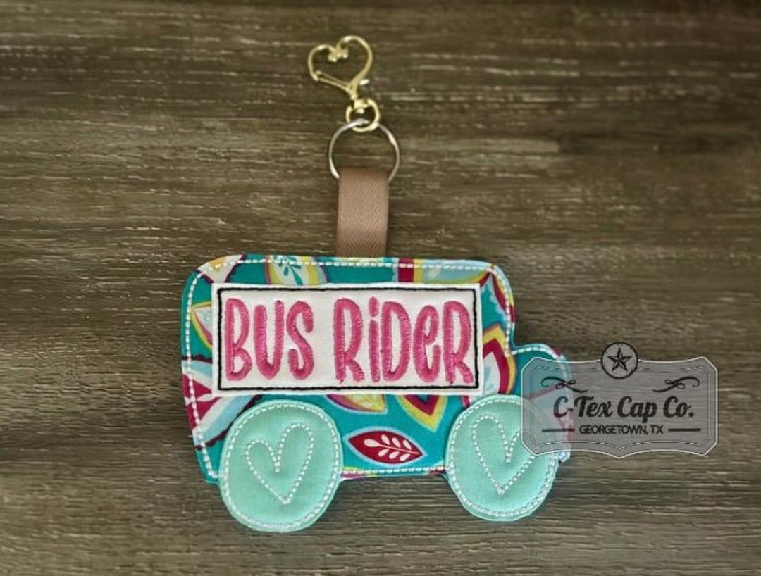 Bus Bag Tag Bus Rider Backpack Tag Personalized Bag Tag Embroidered ...