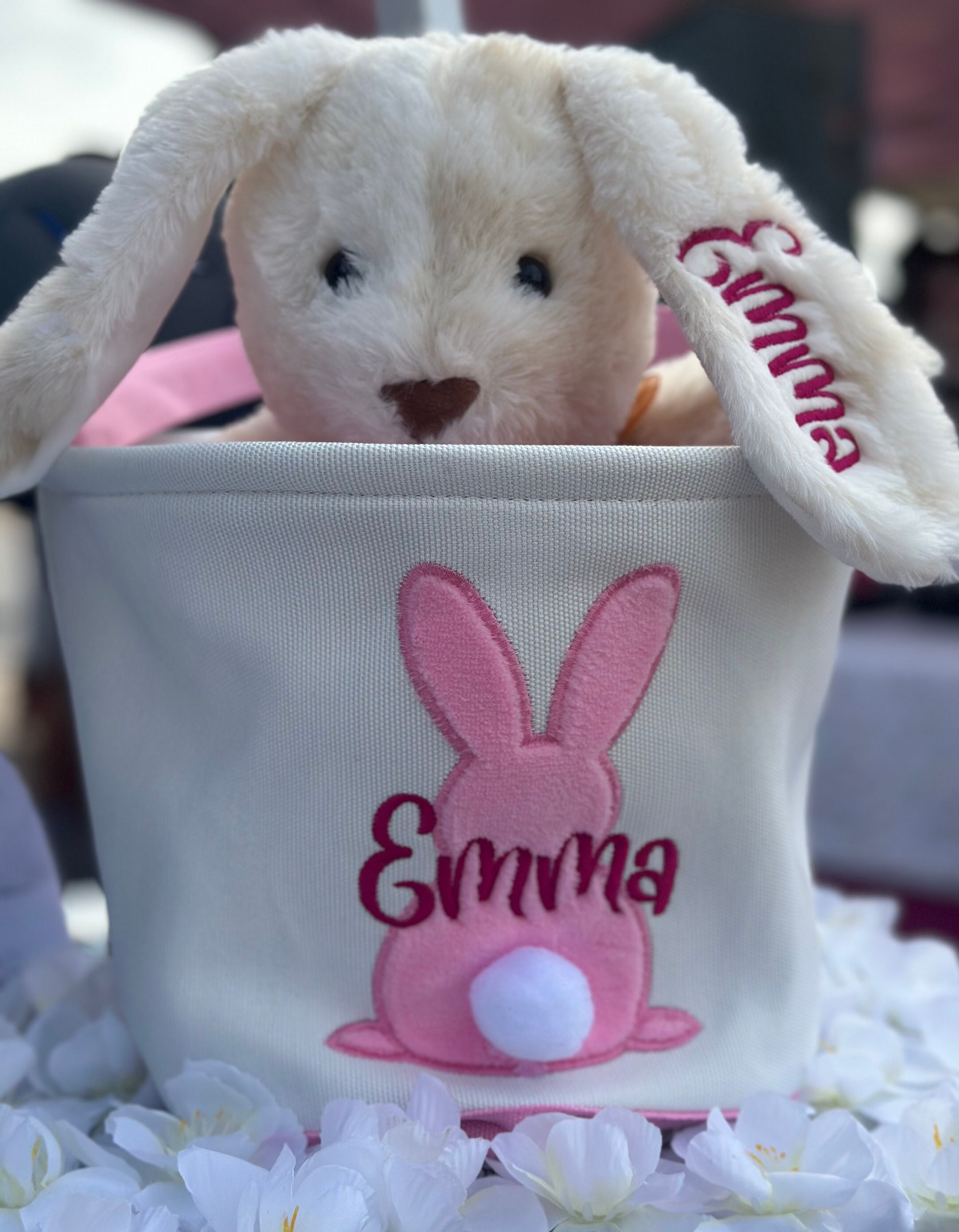 Custom Embroidered Easter Basket. Personalized Easter Basket. Kids ...