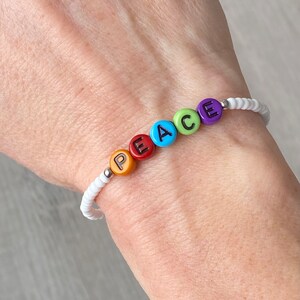 Personalized Beaded Name Bracelets, Colourful Beaded Letter Initial ...