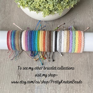 Colourful Woven Cotton Cord Bracelets, Adjustable Boho Bracelets for ...