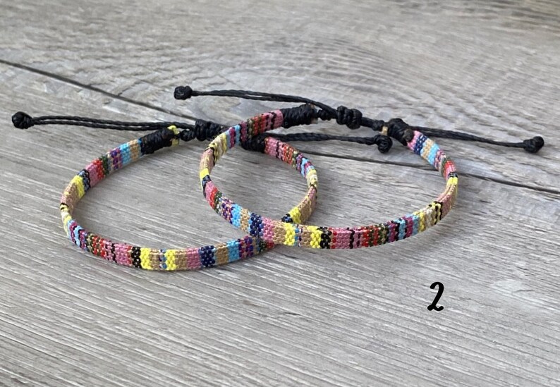 Colourful Woven Cotton Cord Bracelets Adjustable Boho - Etsy
