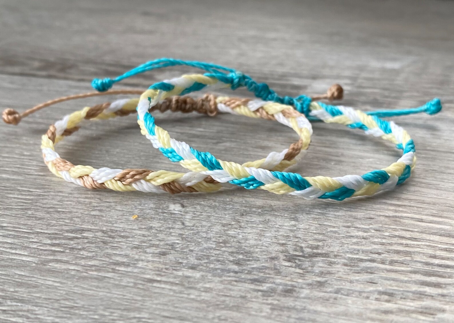 Waterproof Waxed Cord Macrame Friendship Bracelet, Adjustable Braided ...