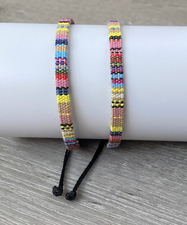 Colourful Woven Cotton Cord Bracelets Adjustable Boho - Etsy