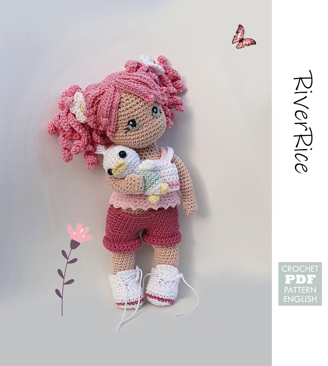 Crochet Pattern Tess, Pattern Includes Doll, Clothes and Little Duck ...