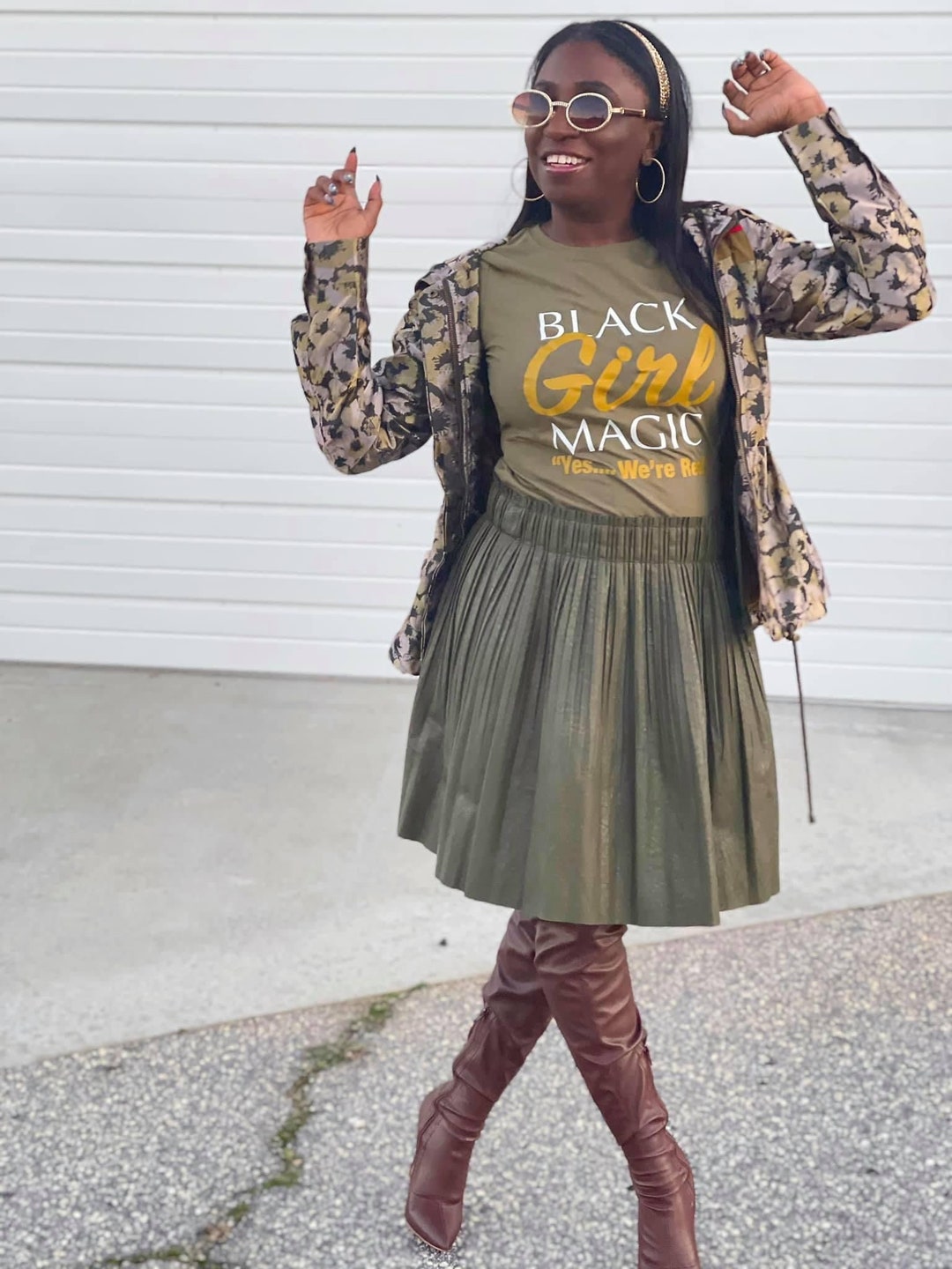 BLM - Black Girl Magic Shirt - Military Green - Etsy