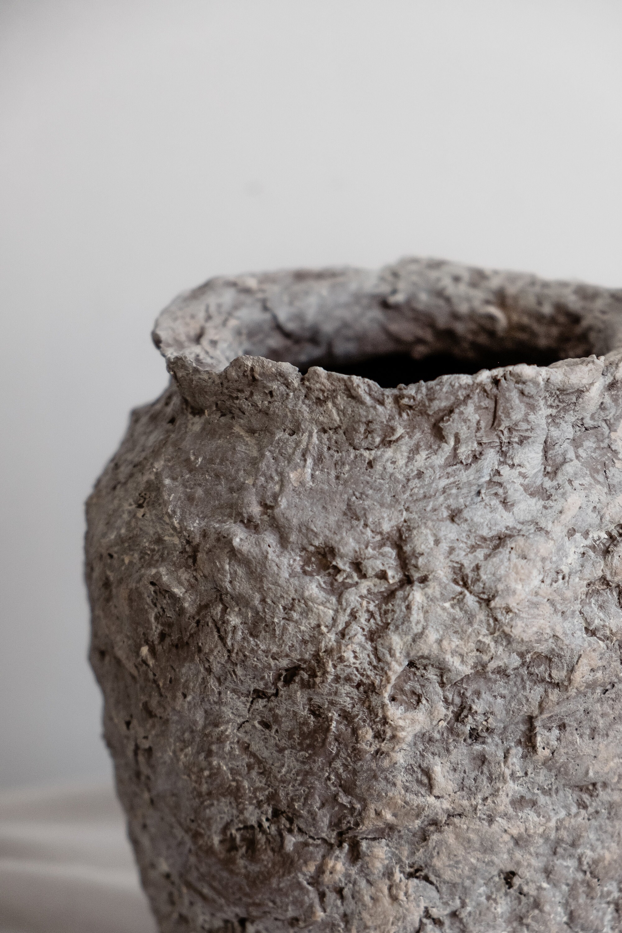 Paper Clay Vase, Handmade Ceramic, Textured Container, Wabi Sabi ...