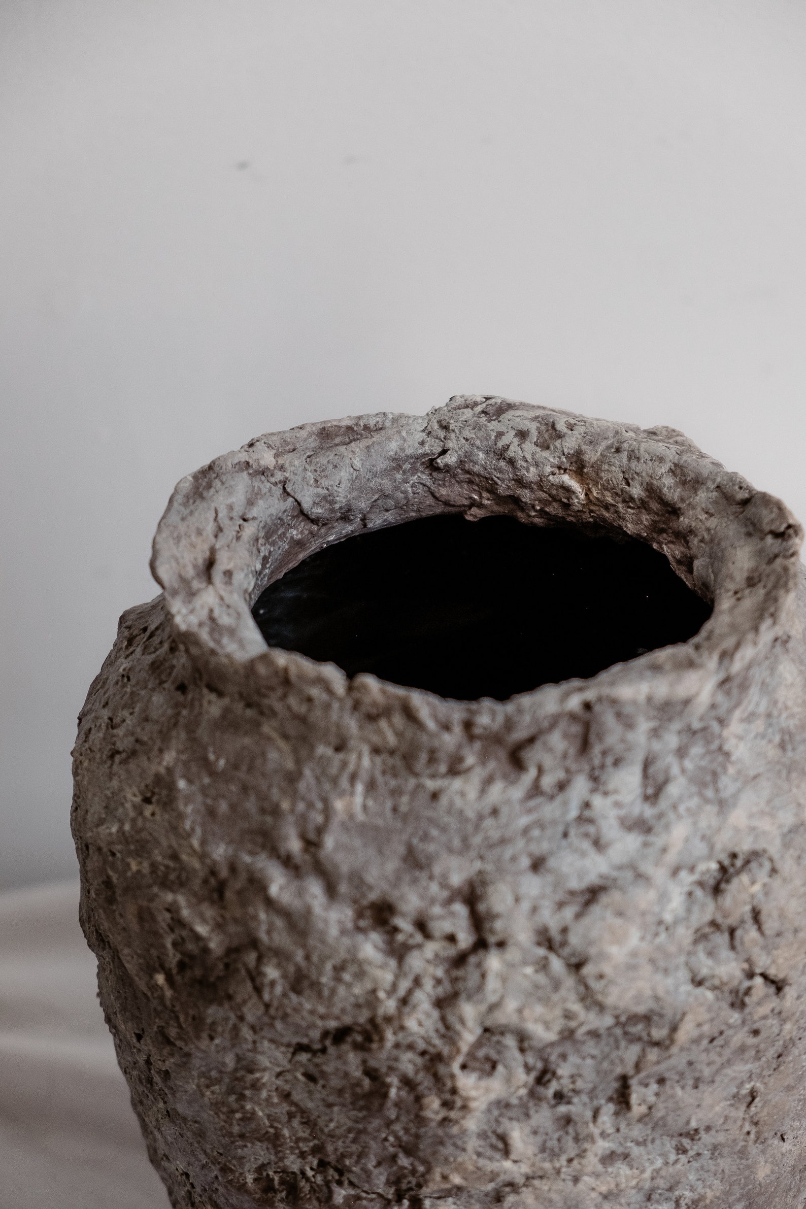 Paper Clay Vase, Handmade Ceramic, Textured Container, Wabi Sabi ...