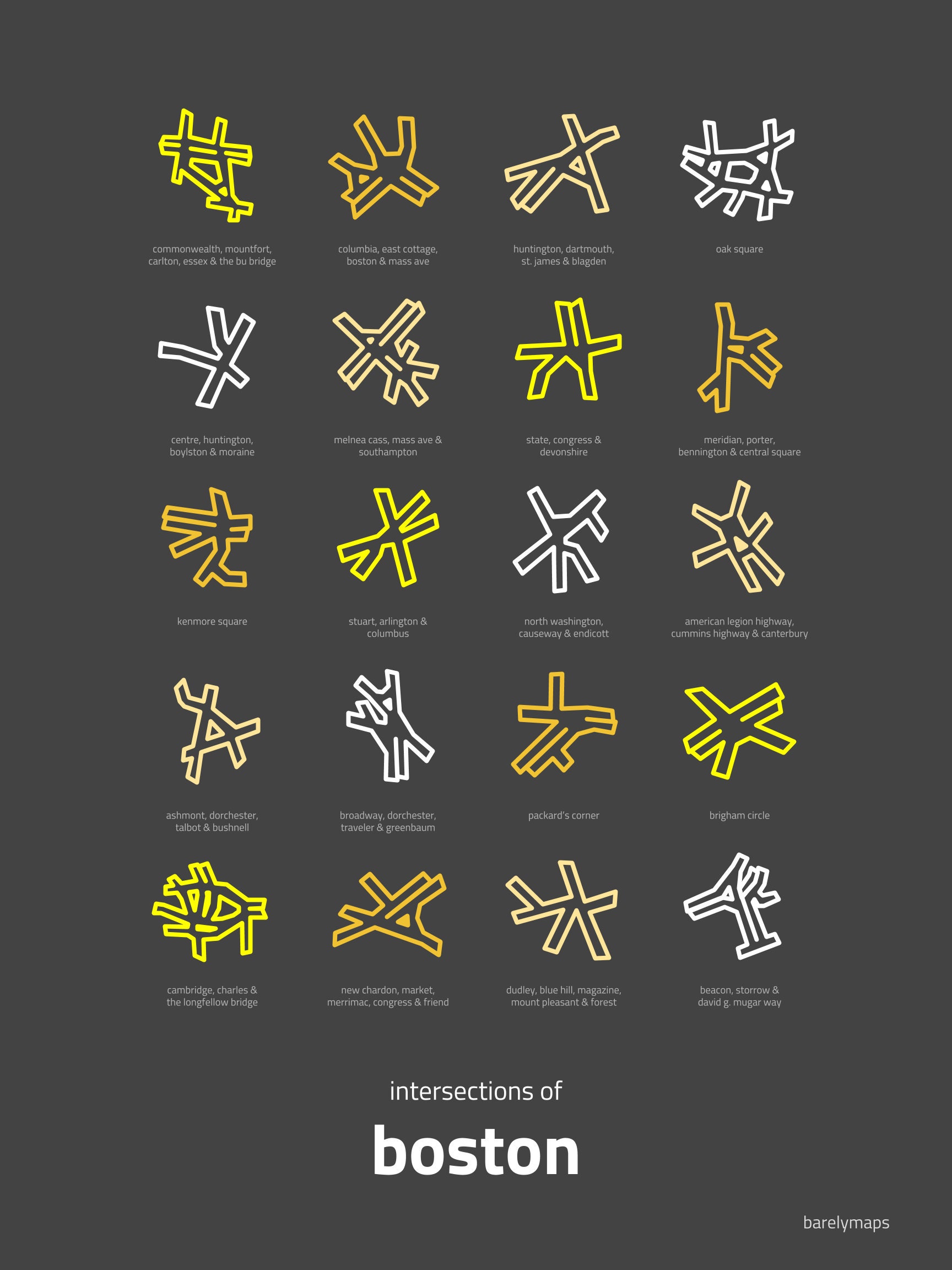 Intersections of Boston - Etsy