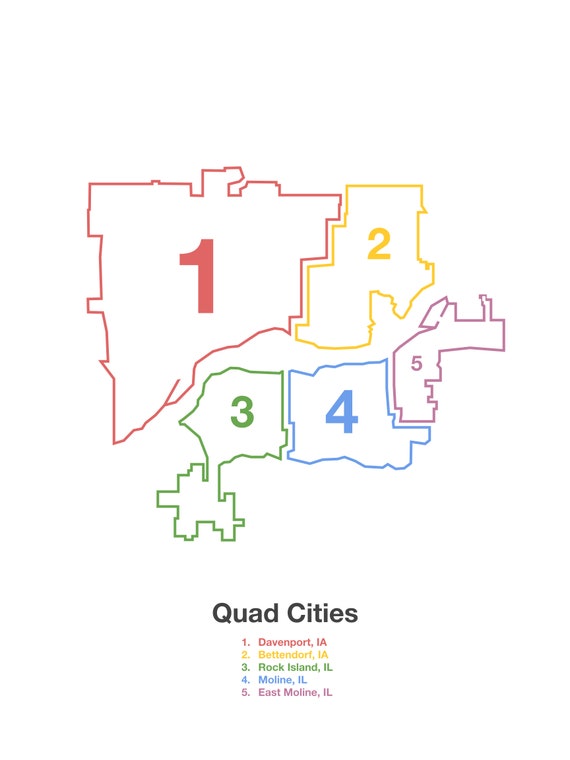 Quad City Region Map Quad Cities Street Map #4 Jigsaw Puzzle By