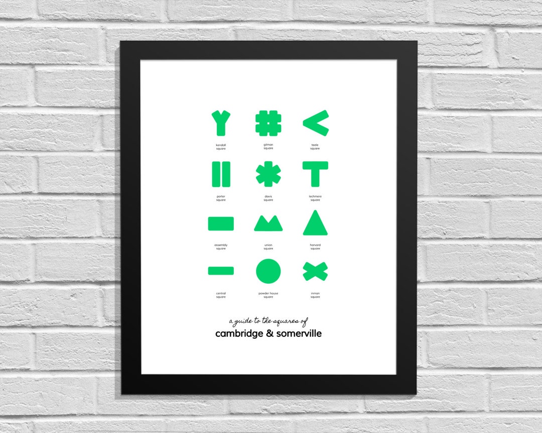 Guide to the Squares of Cambridge and Somerville - Etsy