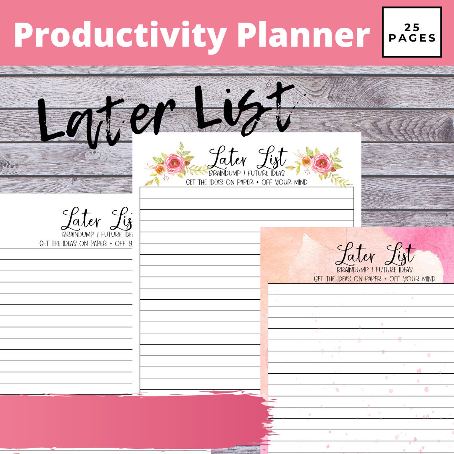 Productivity Planner, Printable Planner, Productivity Pack, Daily ...