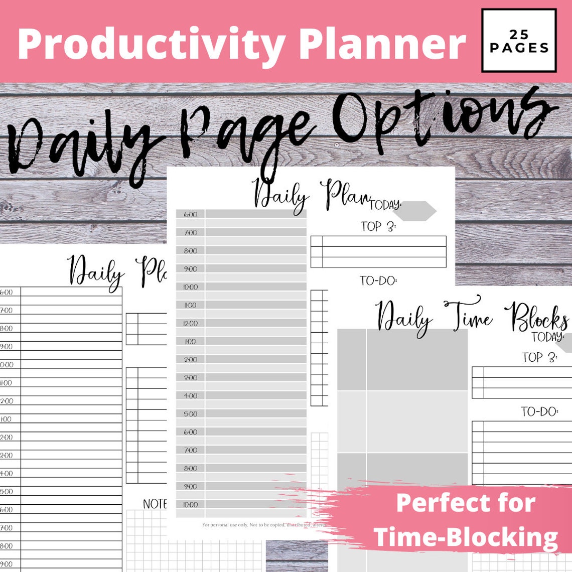 Productivity Planner Printable Planner Productivity Pack - Etsy