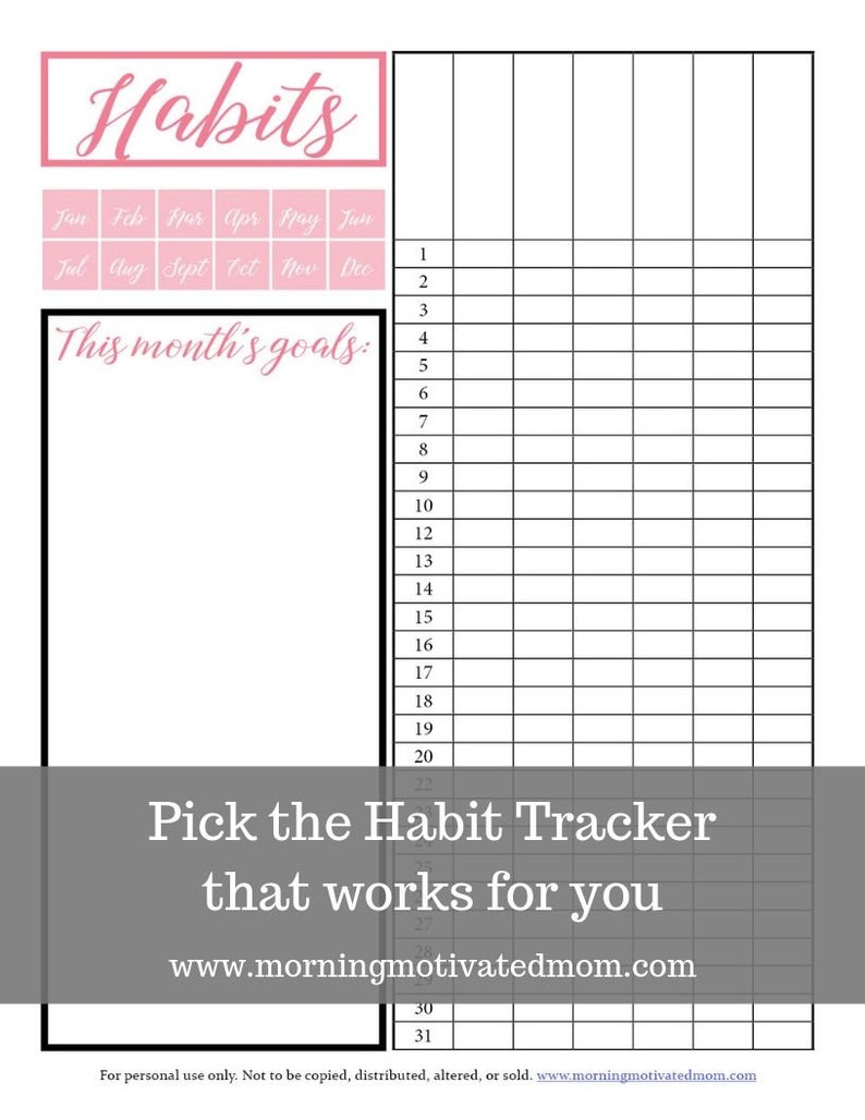 Habit Tracker Printables Track Your Habits Daily Weekly or - Etsy