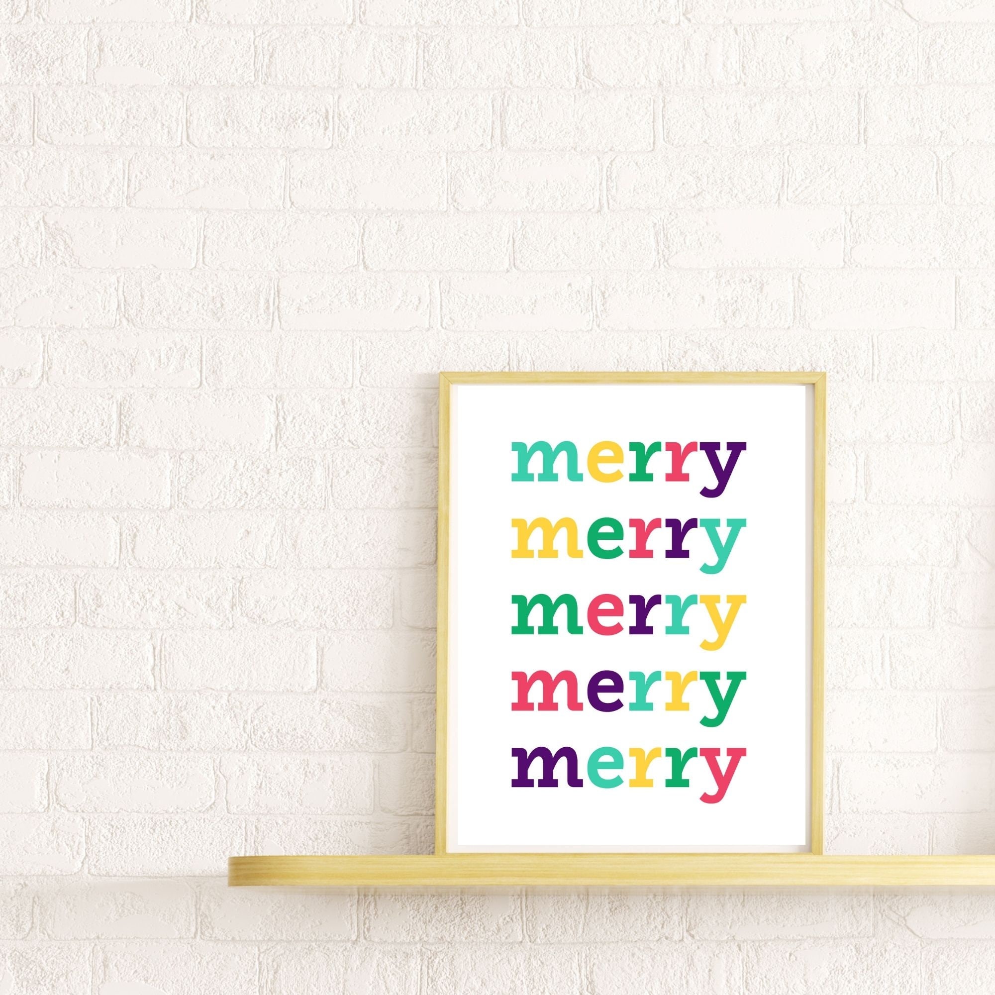 Merry Merry Merry Print, Holiday Print, Holiday Decor, Colorful ...