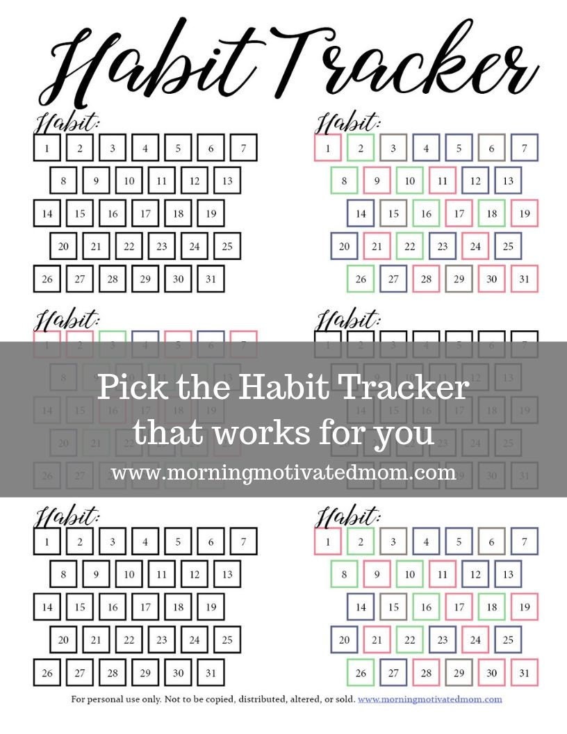 Habit Tracker Printables Track Your Habits Daily Weekly or - Etsy