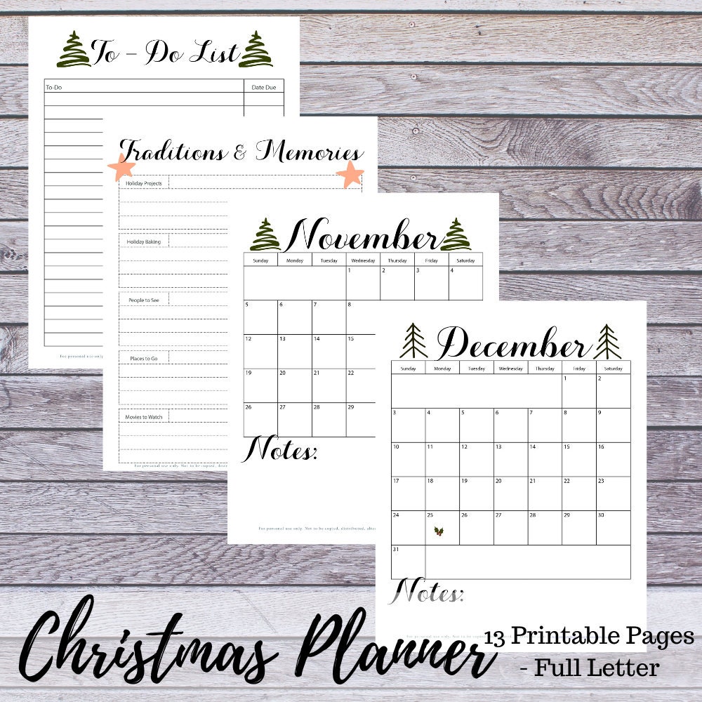 Christmas Planner Printable, 2023 Holiday Planner, Christmas Planning ...