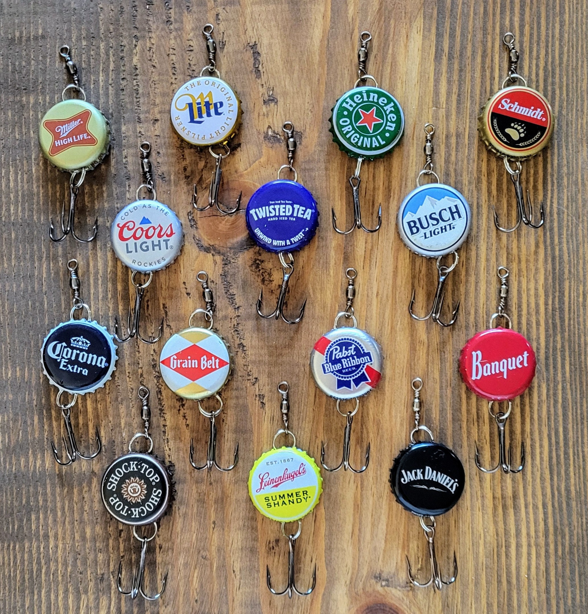 Beer Bottle Cap Fishing Lure With Treble Hook - Etsy