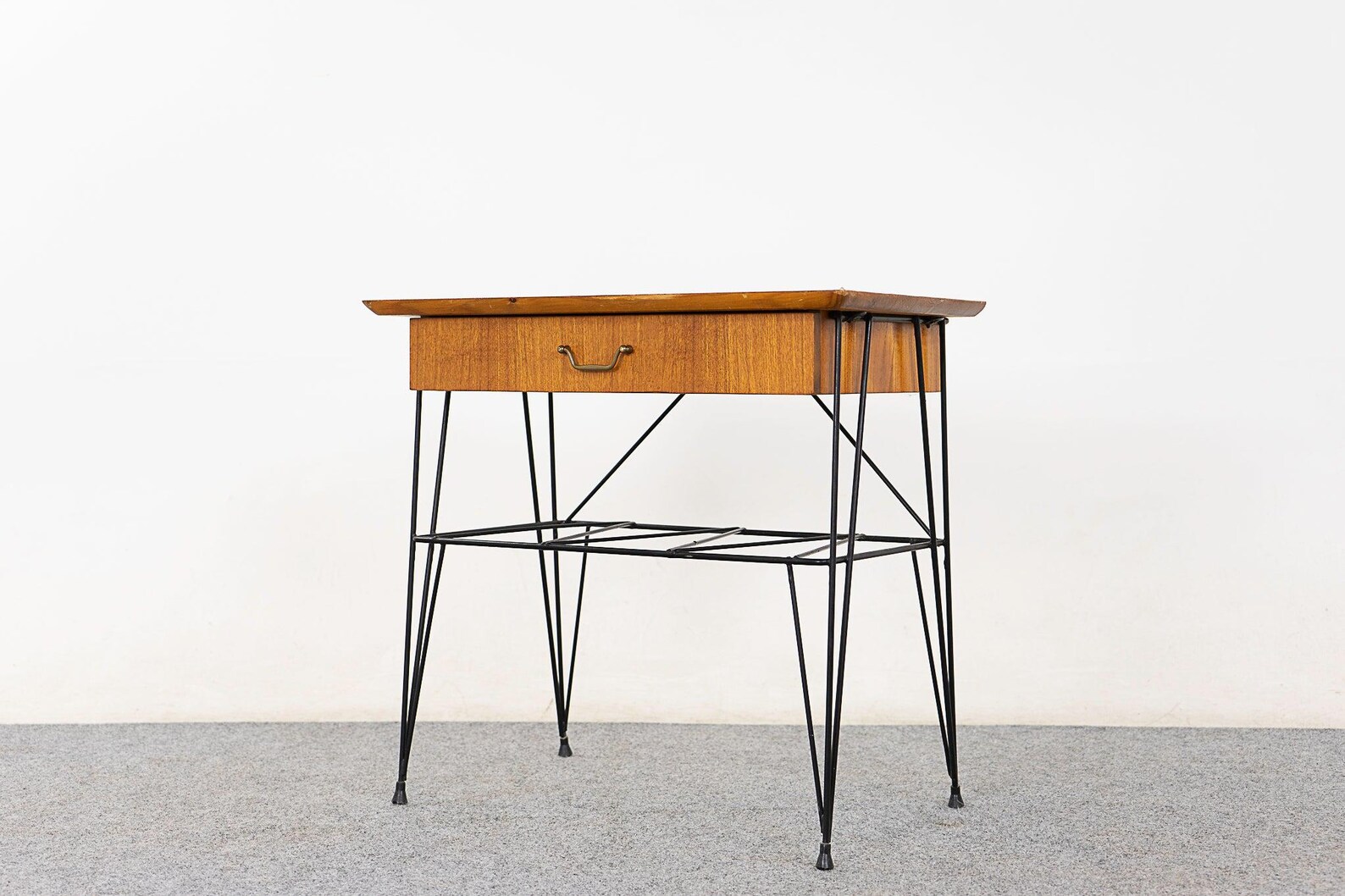 Teak & Metal Mid-century Bedside Table 324-168.5 - Etsy