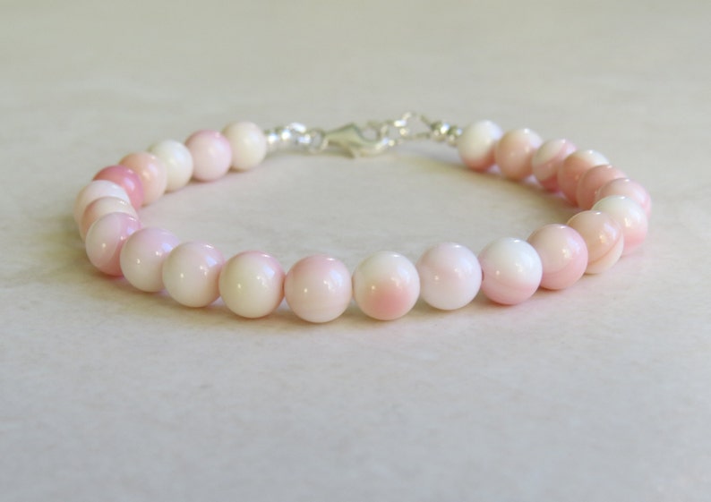 Natural Blush Queen Conch Shell Bracelet | Etsy