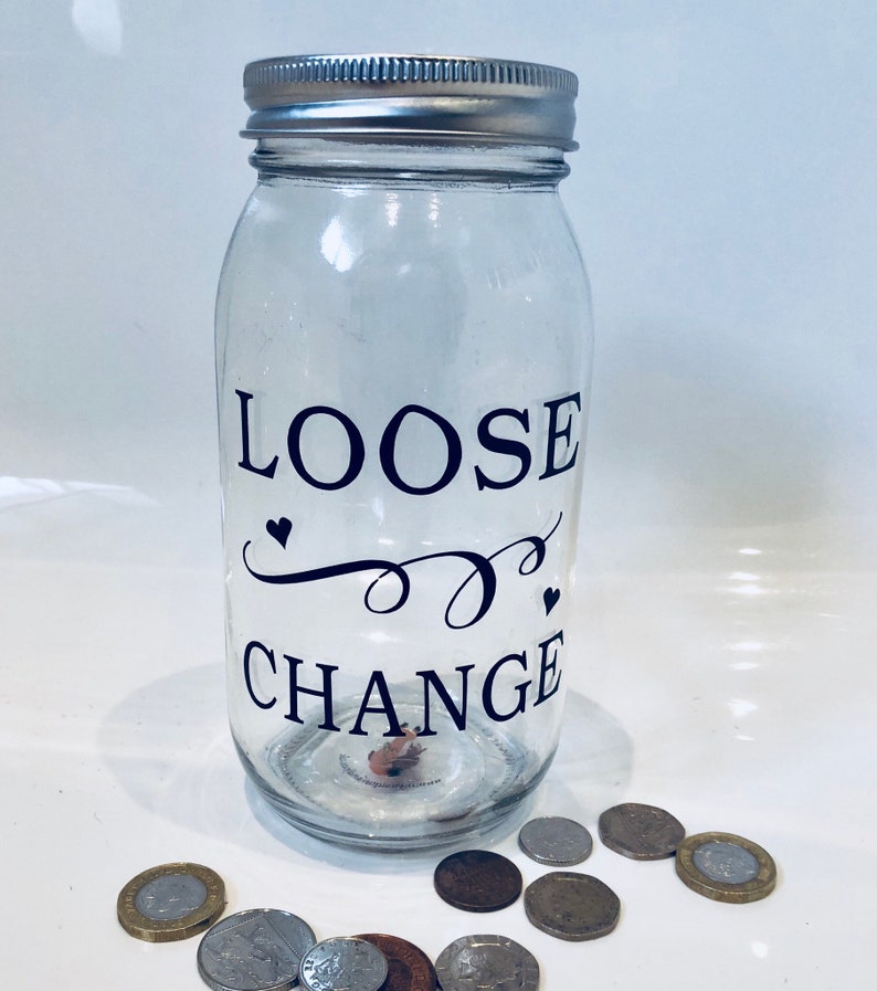 Loose Change Vintage Savings Jar With Aluminium Coin Slot Lid - Etsy