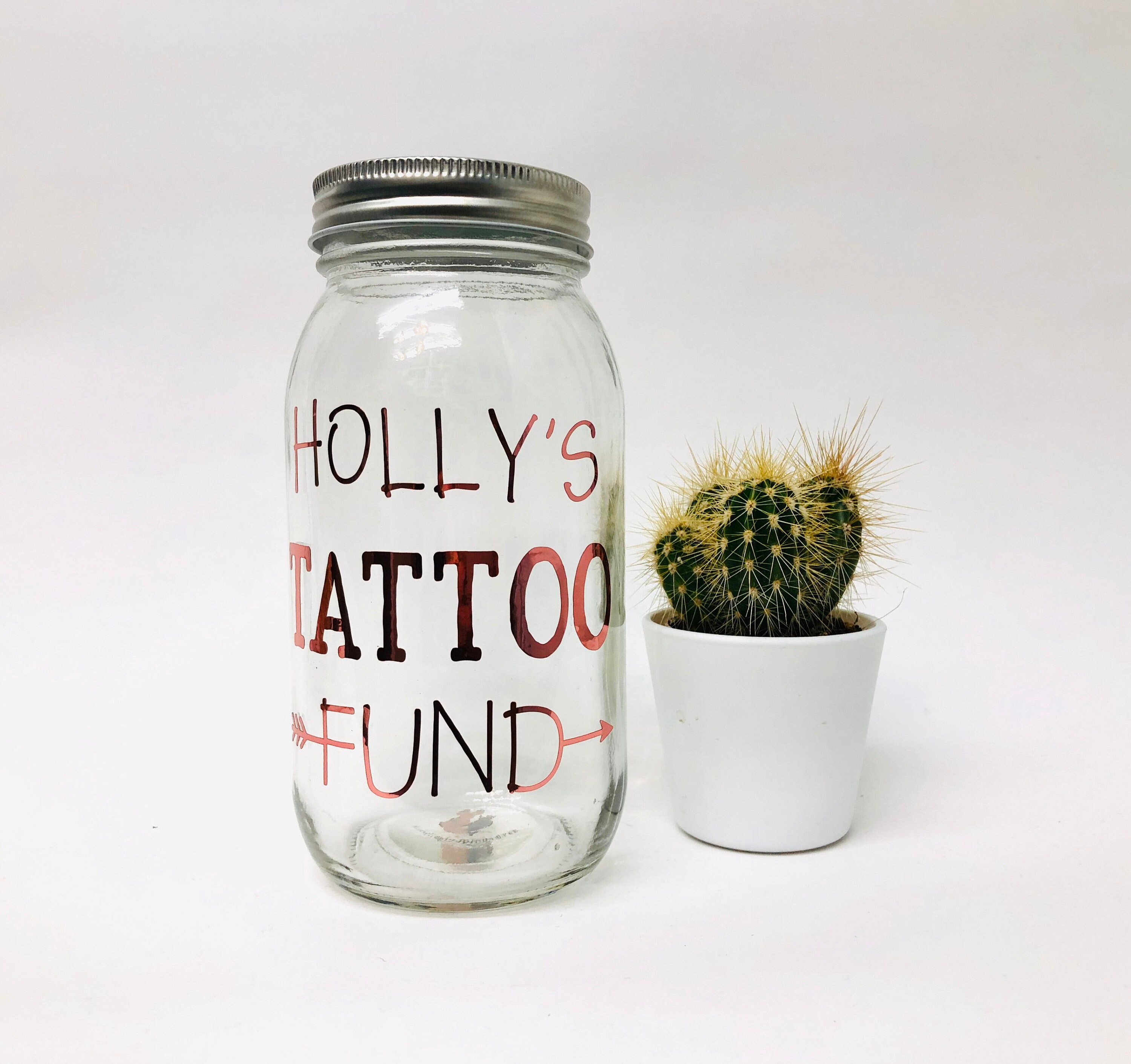 Tattoo Fund Vintage Savings Jar With Aluminium Coin Slot Lid - Etsy UK