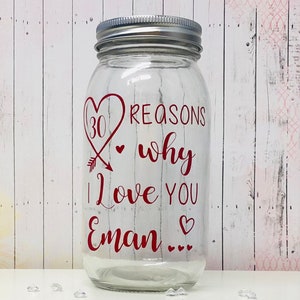 Reasons I Love You Vintage Jar With Aluminium Coin Slot Lid Mothers Day ...