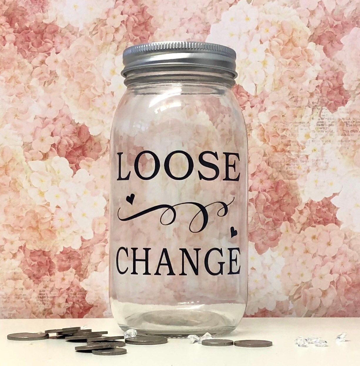 Loose Change Vintage Savings Jar With Aluminium Coin Slot Lid - Etsy