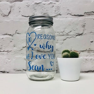Reasons I Love You Vintage Jar With Aluminium Coin Slot Lid Mothers Day ...