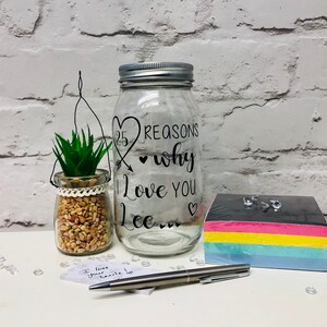 Reasons I Love You Vintage Jar With Aluminium Coin Slot Lid Mothers Day ...