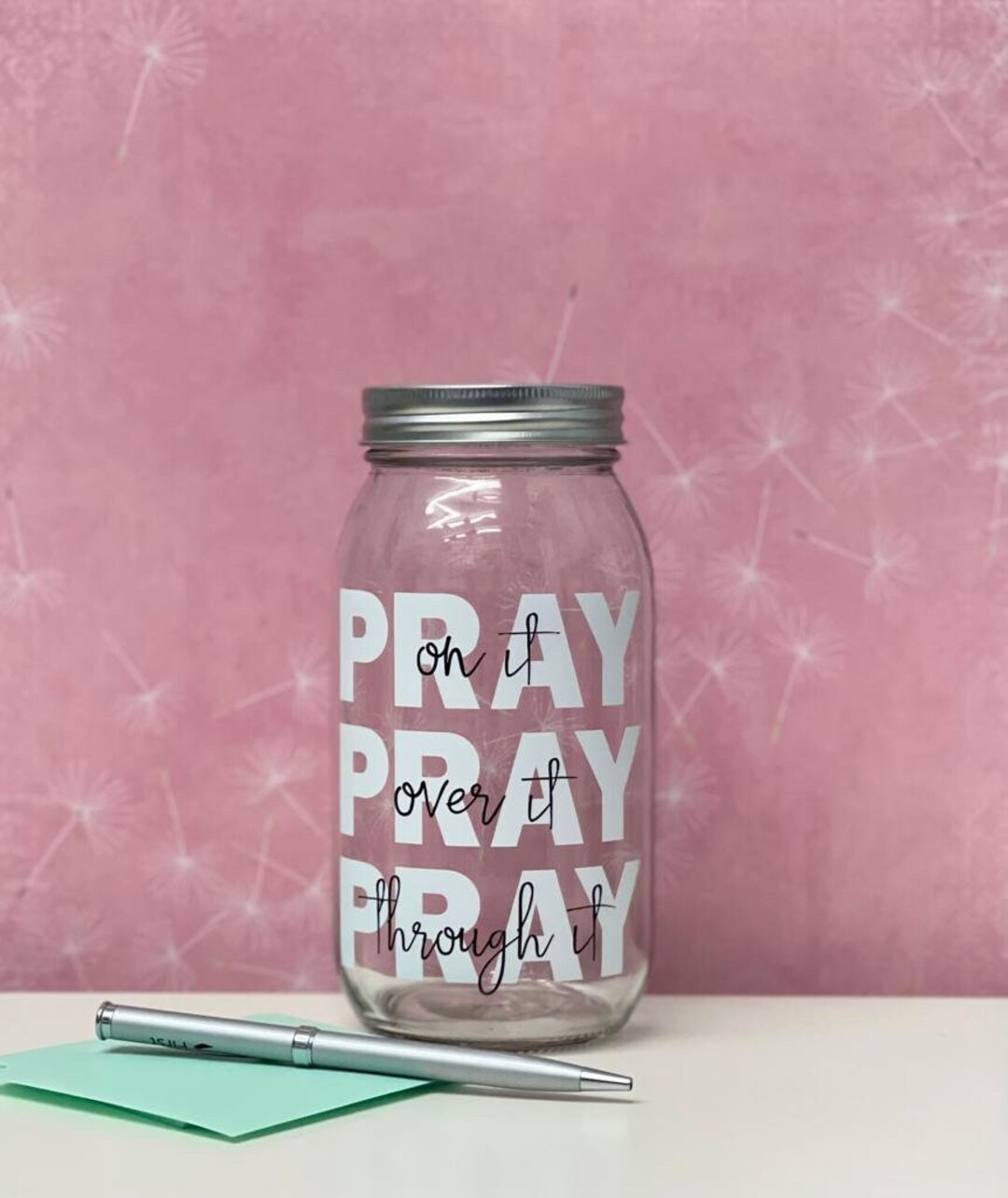 Prayer Vintage Glass Jar With Aluminium Slot Lid Christian Blessings ...