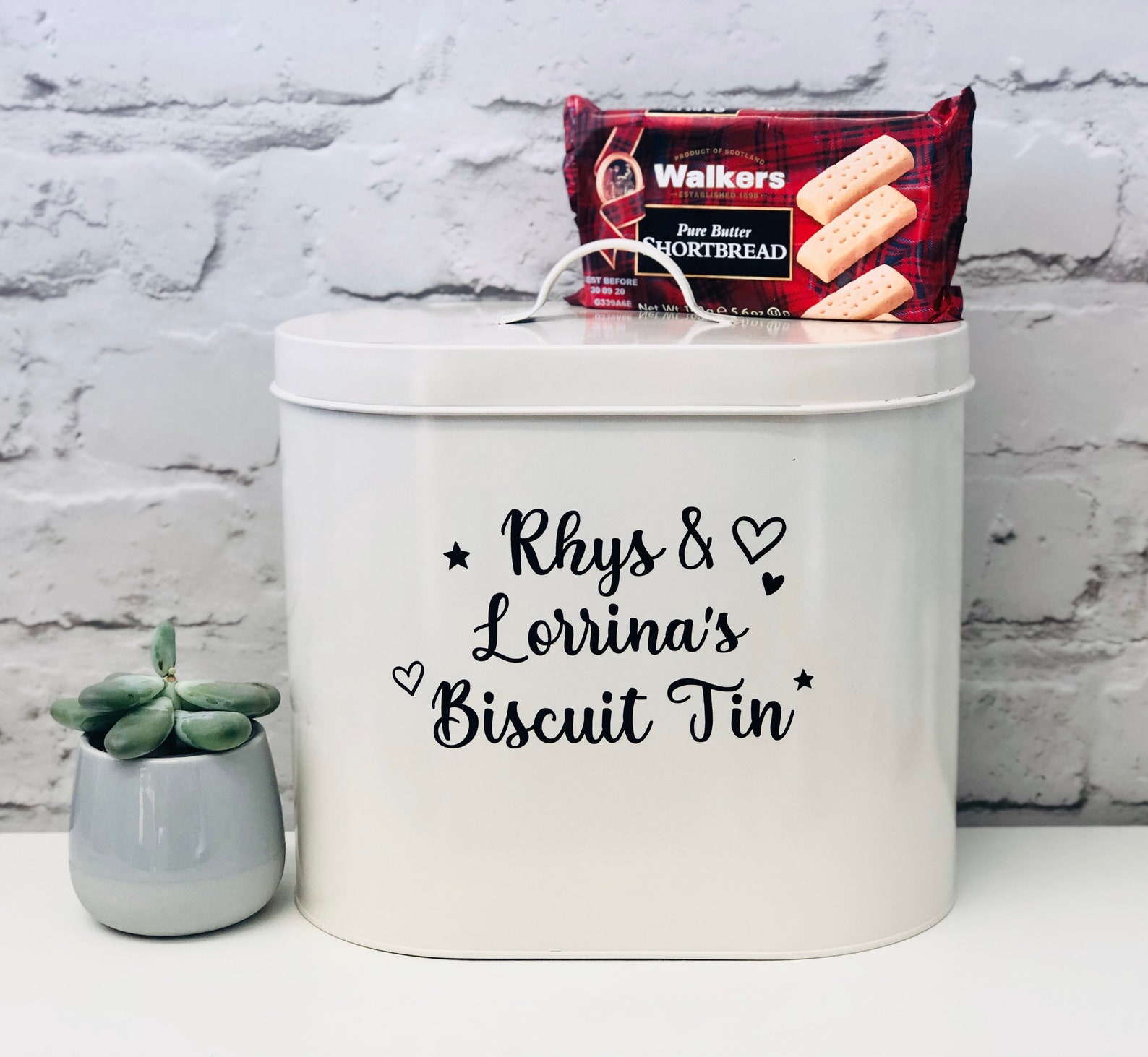 Personalised Food / Treat / Biscuit Storage Tin Gift Grey - Etsy UK