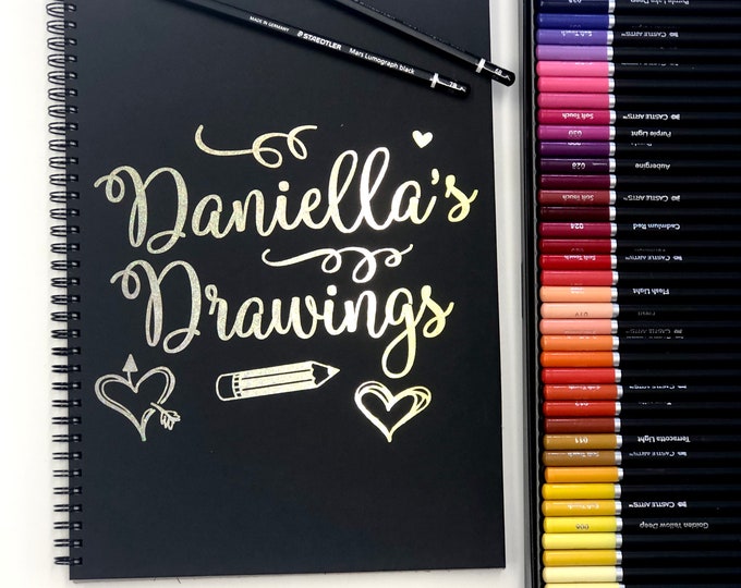 A4 Personalised Drawing Sketchbook Artist Book Teenage Doodle Book ...