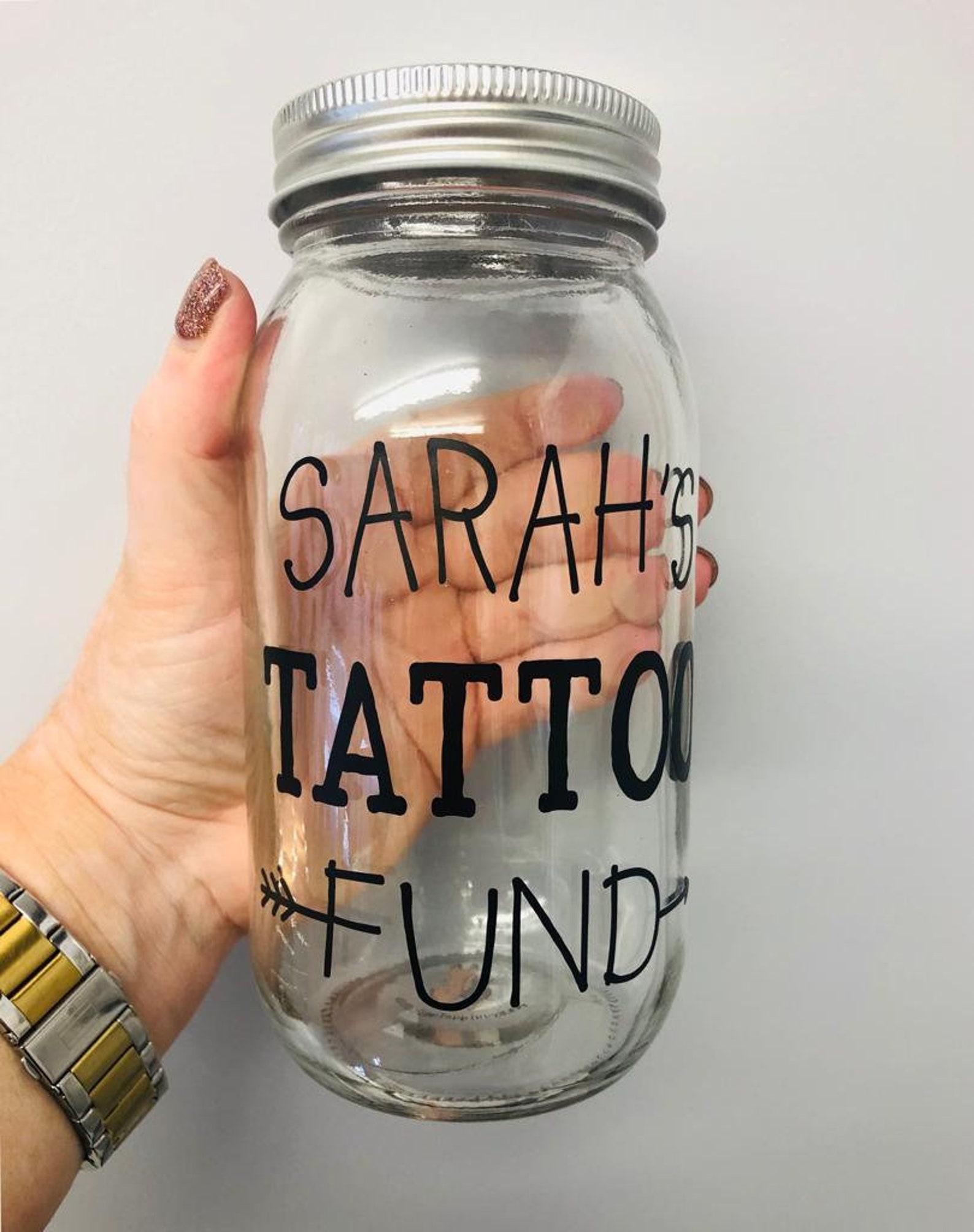 Tattoo Fund Vintage Savings Jar With Aluminium Coin Slot Lid - Etsy UK
