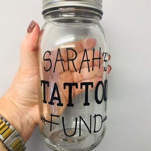 Tattoo Fund Vintage Savings Jar With Aluminium Coin Slot Lid - Etsy UK