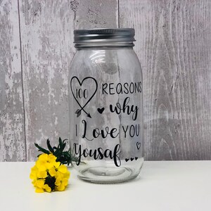 Reasons I Love You Vintage Jar With Aluminium Coin Slot Lid Mothers Day ...