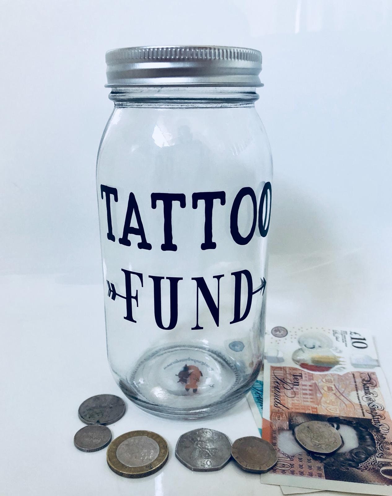 Tattoo Fund Vintage Savings Jar With Aluminium Coin Slot Lid - Etsy UK