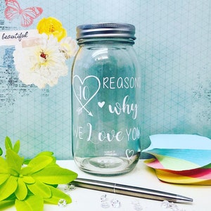 Reasons I Love You Vintage Jar With Aluminium Coin Slot Lid Mothers Day ...
