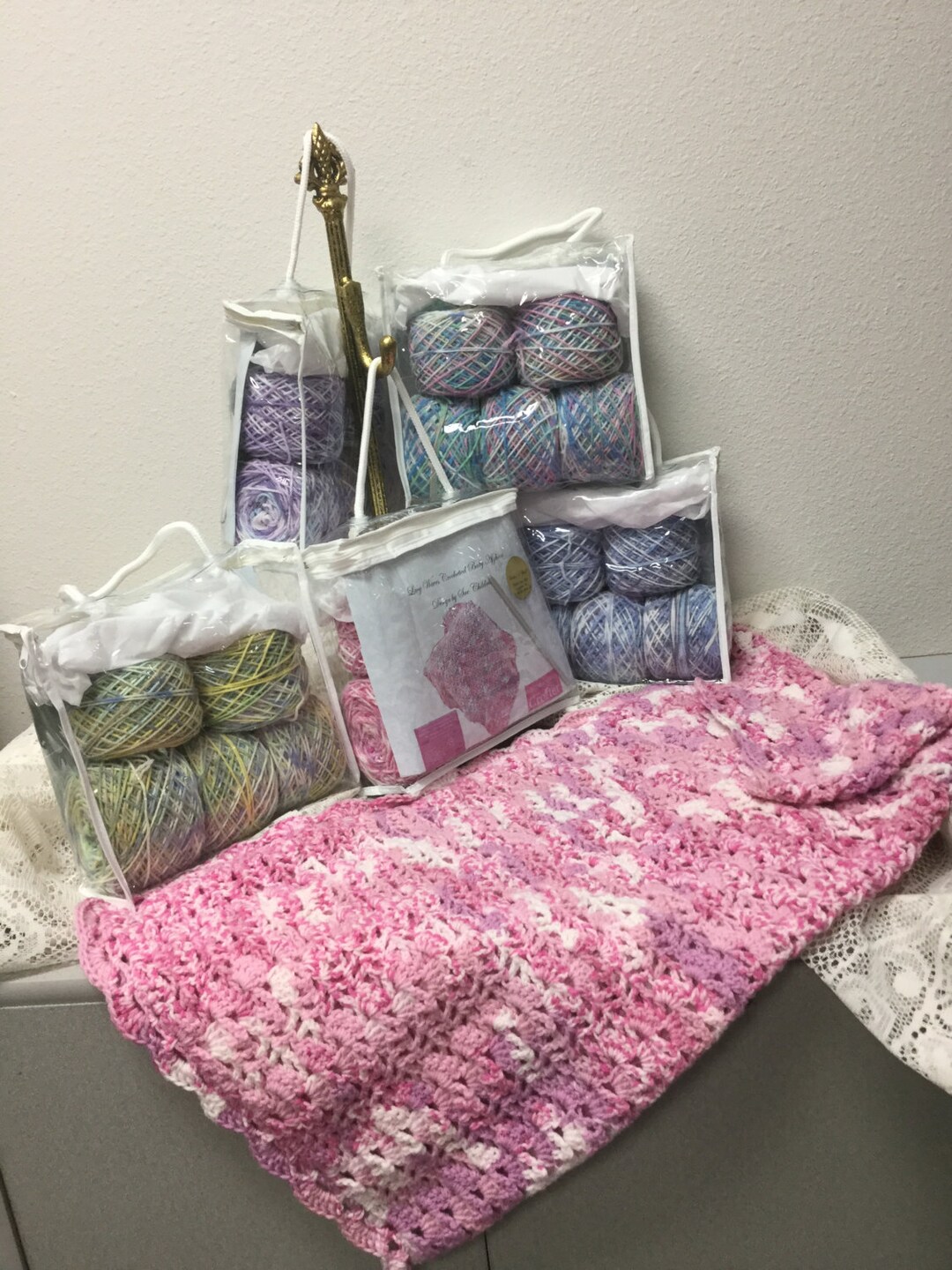 Lacy Waves Crocheted Baby Afghan Kit - Etsy