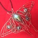 Luna Moth Wire Wrapped Pendant, Antiqued Copper Necklace, Multi Flash ...