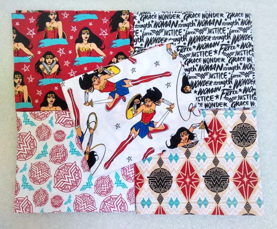 Dc's Wonder Woman 100% Cotton Licenced Fabric Fat Quarters, Quilting ...