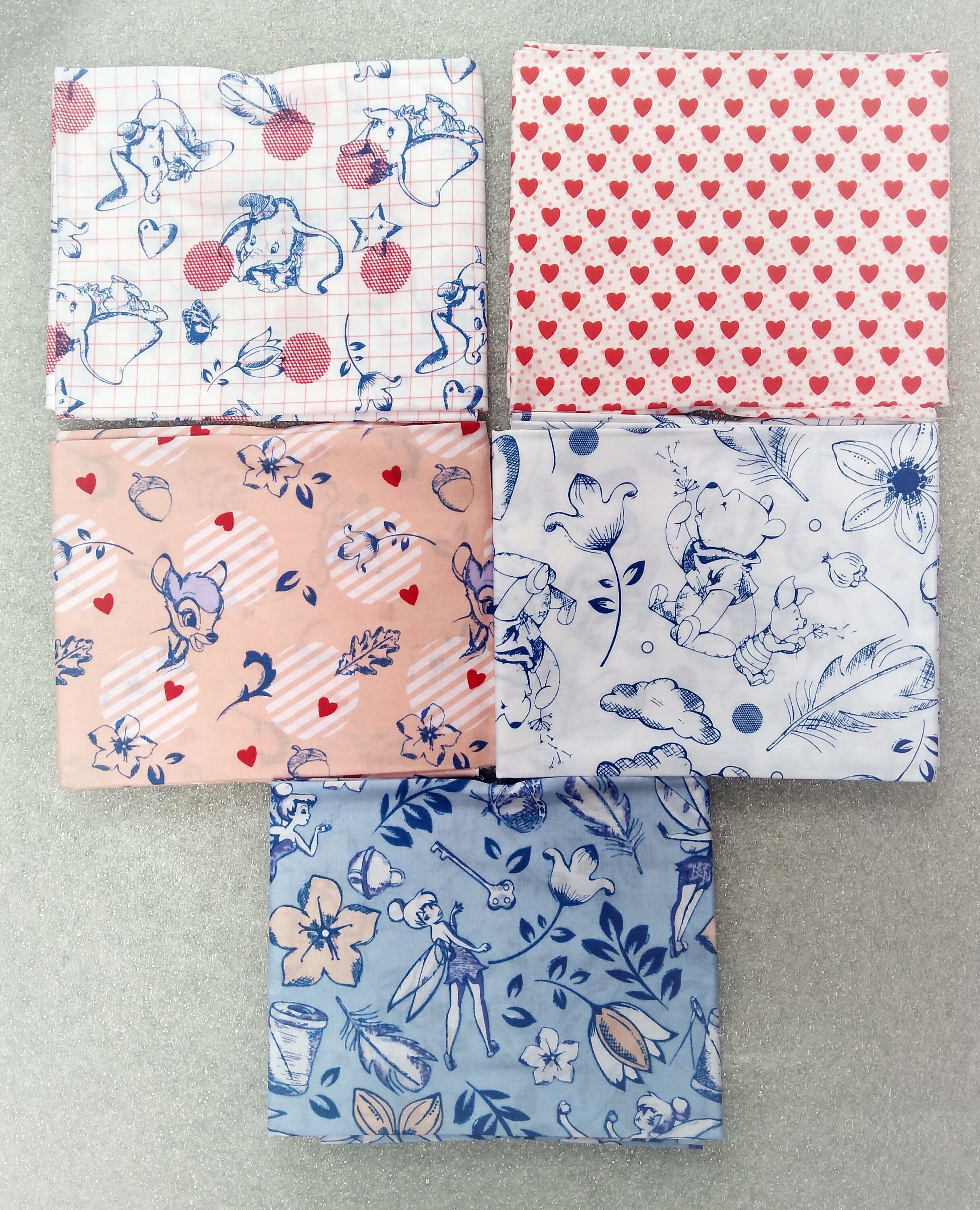 Disney Fabric Fat Quarters Dumbo Nursery Tinkerbell Fat - Etsy Australia
