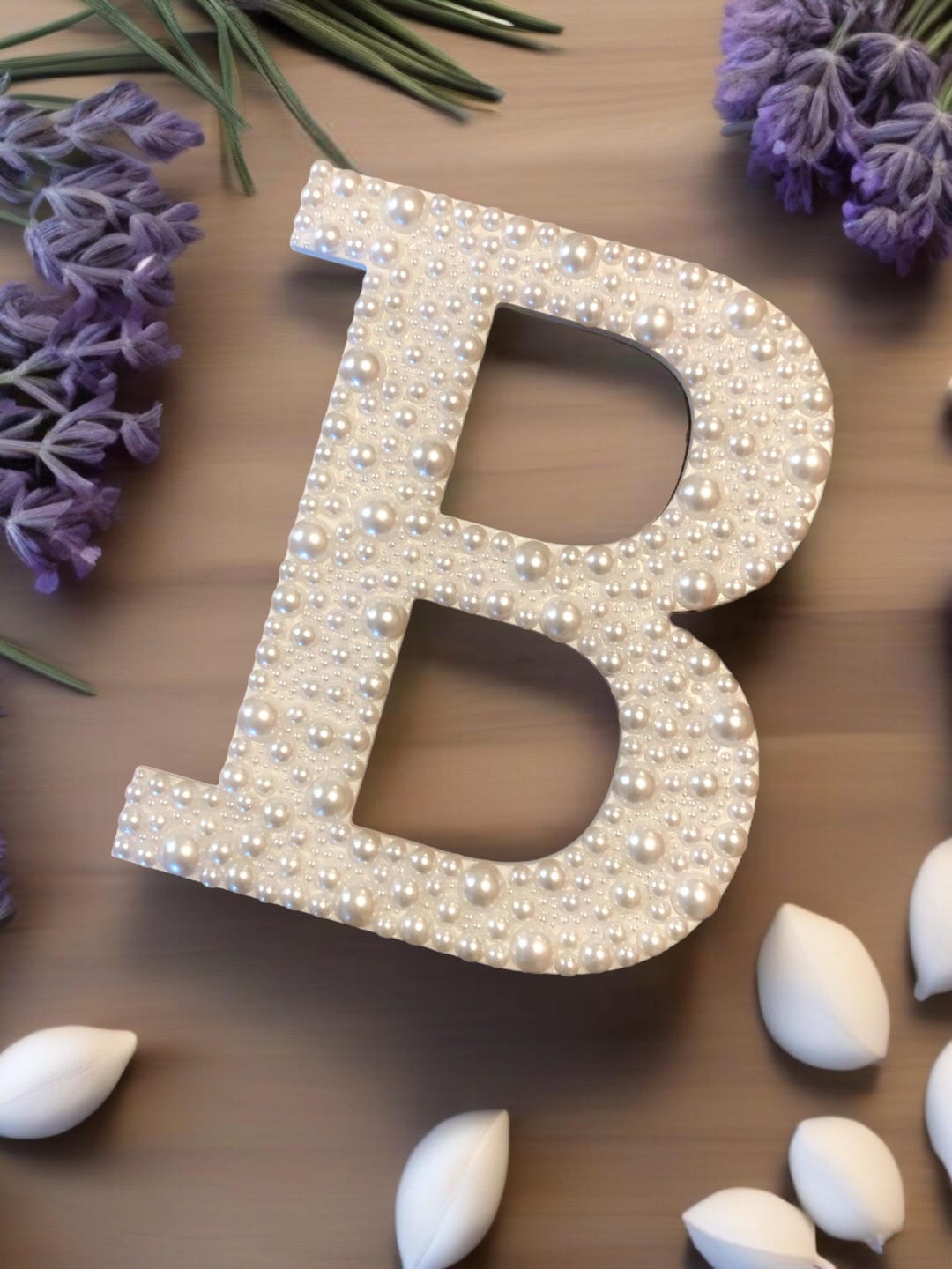 Embellished 9-1/2” Pearl Letters | Handmade Wall Decor Letters | Pearl ...