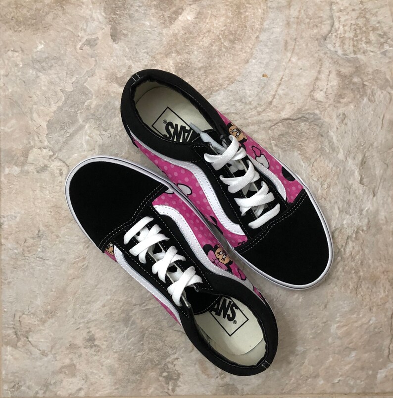 Custom Minnie Mouse Vans Old Skool Sneakers PINK Minnie Mouse - Etsy