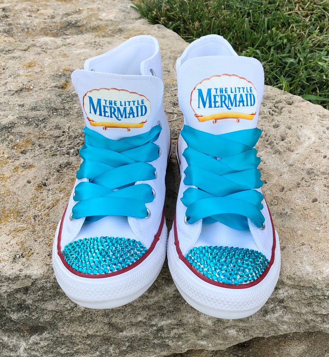 Ariel Converse Sneaker, Little Mermaid Sneakers, Rhinestone Converse ...