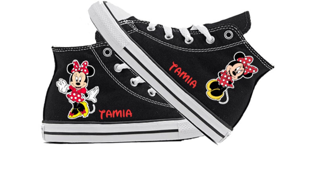 Minnie Mouse Black High Top Converse, Minnie Mouse All Star Chucks ...