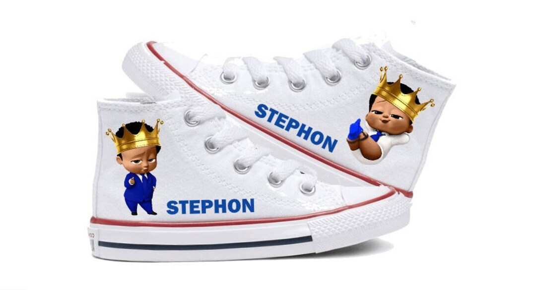 Black Boss Baby Inspired High Top Converse, Black Male Boss Baby ...